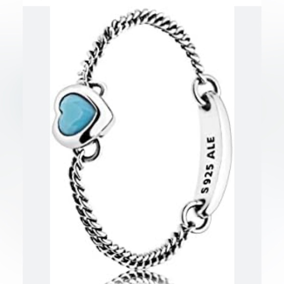 Pandora | Jewelry | Nwot Pandora Turquoisesterling Silver Chain Ring ...